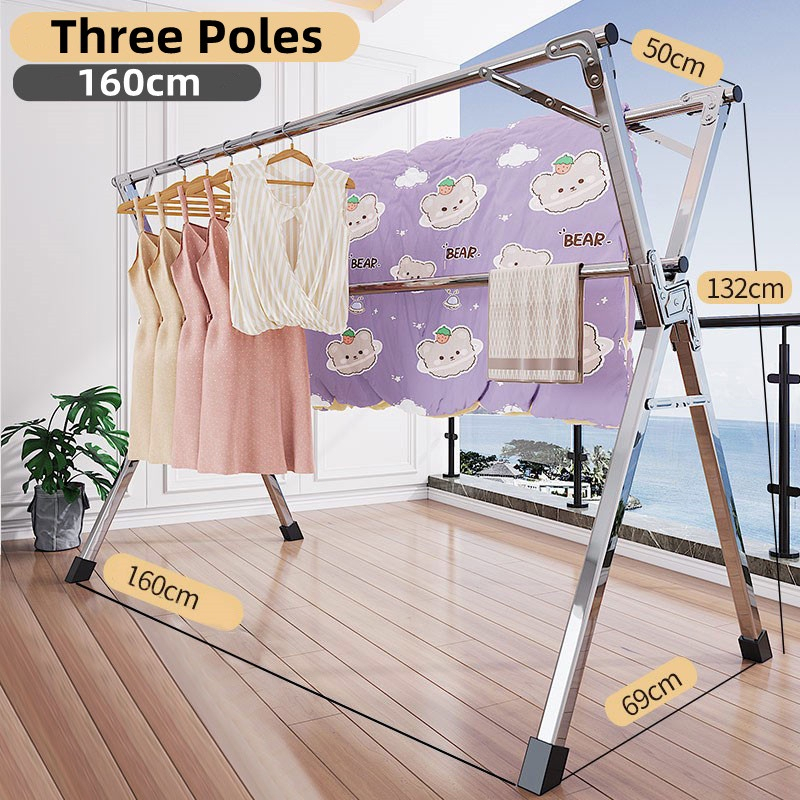 LG 240CM Jemuran Baju Stainless Steel Single Jemuran Baju Lipat ...