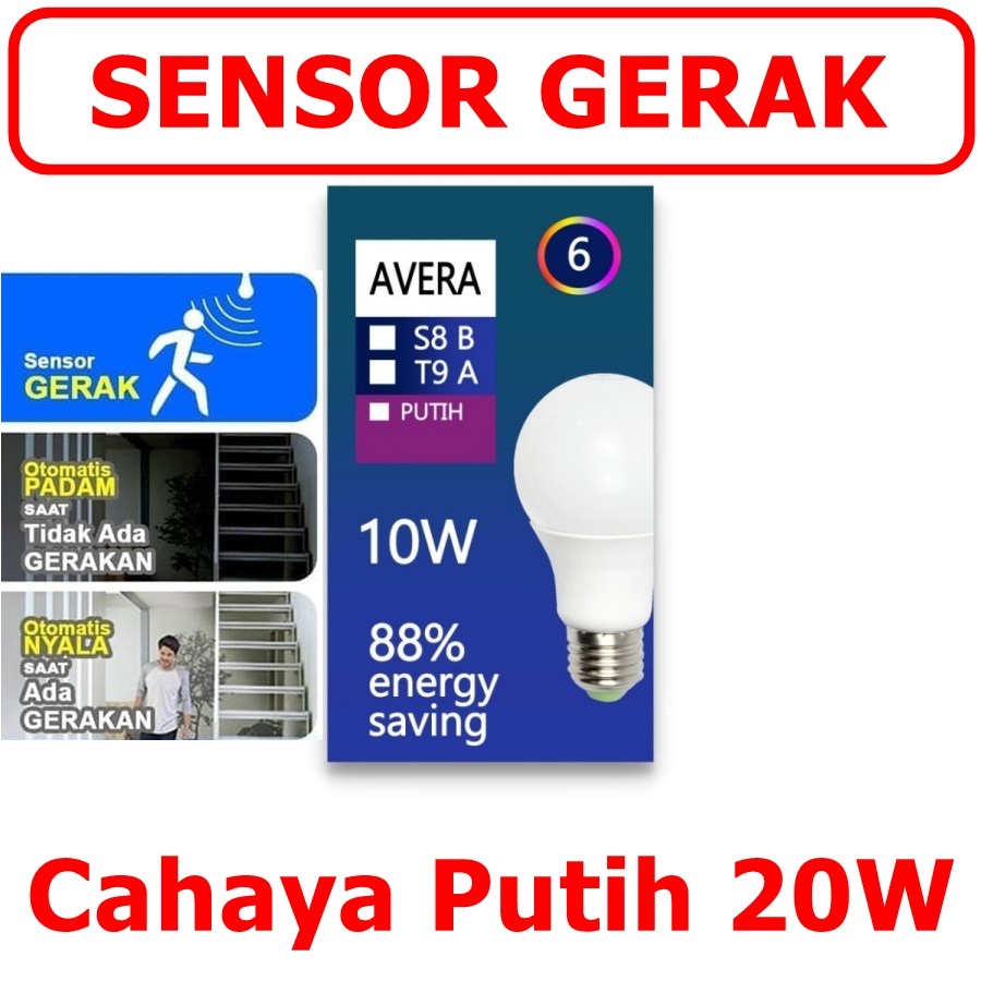 Lampu Bohlam Led Sensor Gerak Motion Sensor Otomatis 10w 15w 20w 10 ...