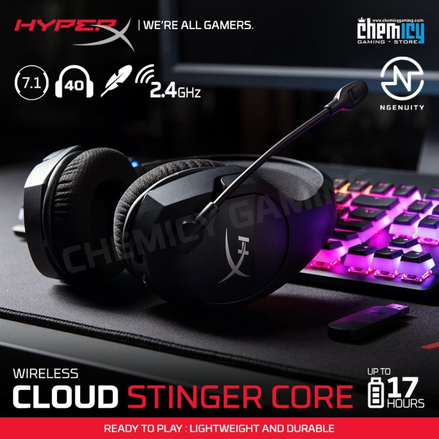 HyperX Cloud Stinger Core Wireless 7.1 Surround Sound Gaming Headset ...