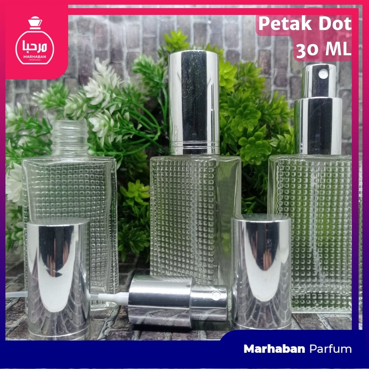 Botol Parum Petak Dot Bening 30 ML drat botol parfum botol kosong ...
