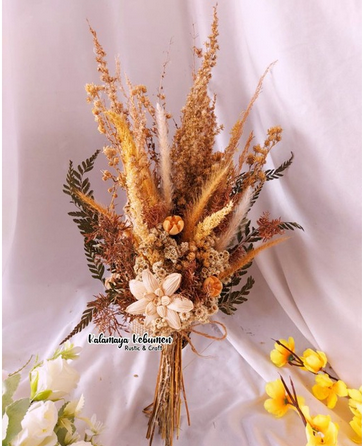 Mini Buket Bunga Kering Dekorasi Rustic Mahar Craft | Lazada Indonesia