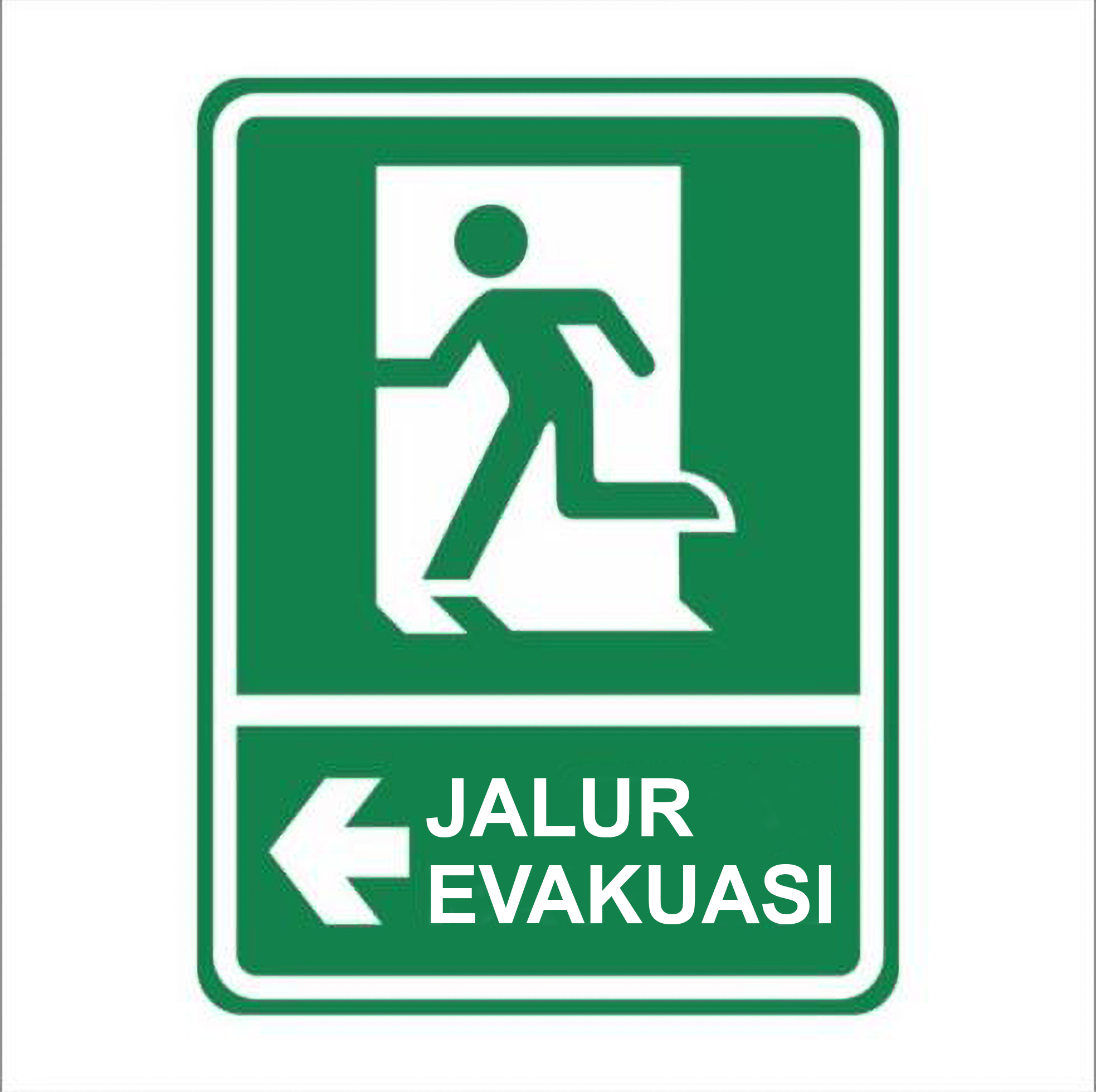 SIGN STIKER JALUR EVAKUASI ARAH KANAN dan KIRI Uk. 30 x 45 CM RAMBU K3 ...