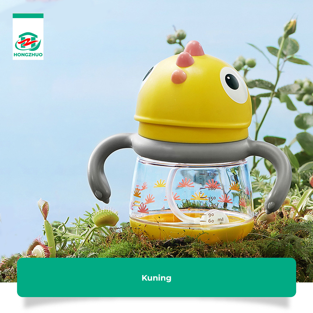 Hongzhuo T-Rex Sippy Cup Handle Botol Minum Sedotan Anak Bayi 300ml BPA ...