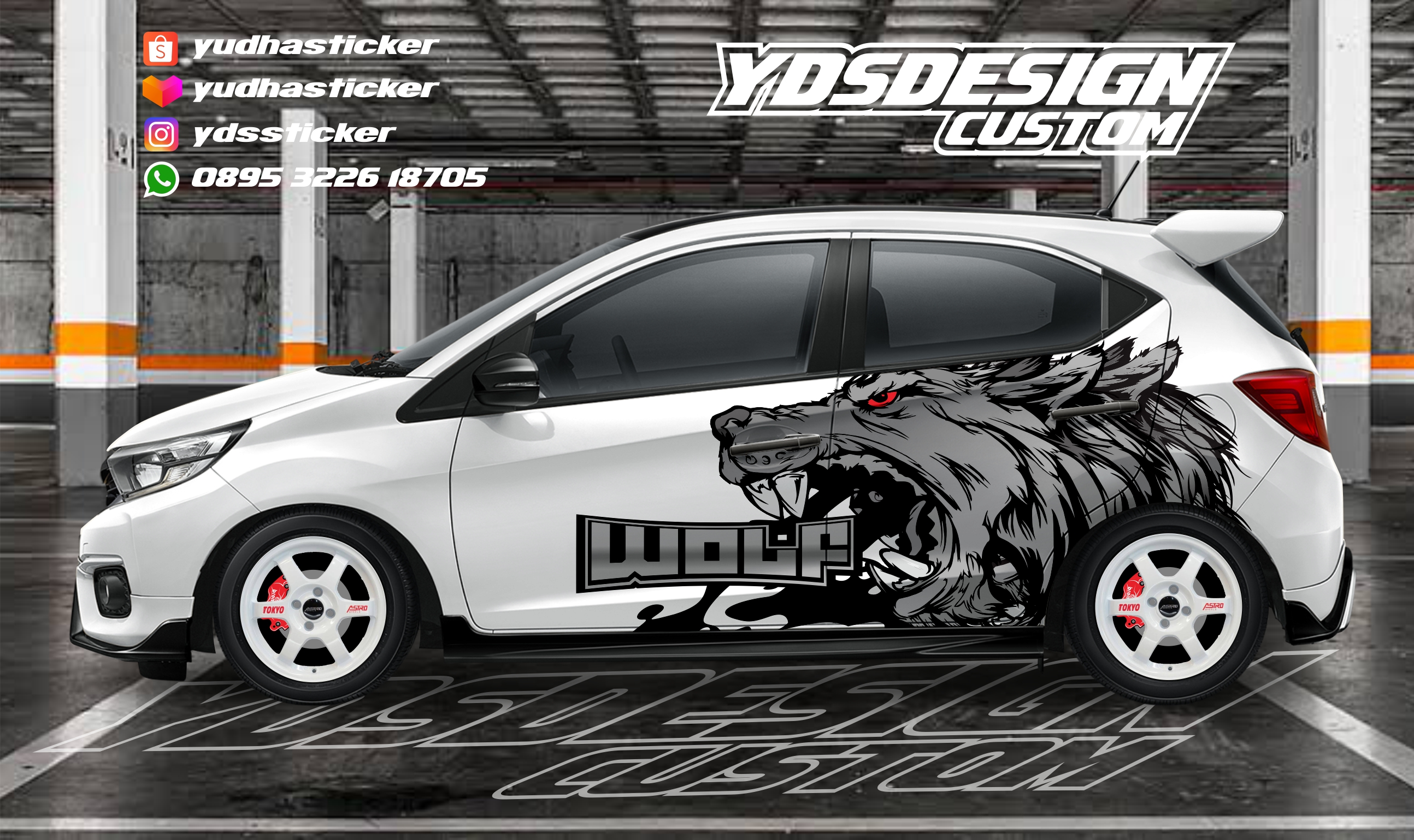 STICKER MOBIL AGYA, BRIO / DECAL STIKER JAZZ / VARIASI WOLF ANIME ...