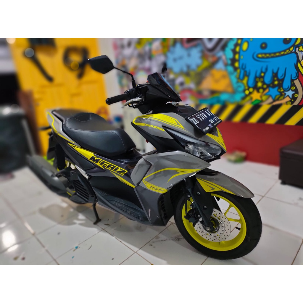 Sticker Aerox Fullbody Desain Decal Aerox Abu Kuning Fullbody | Lazada ...