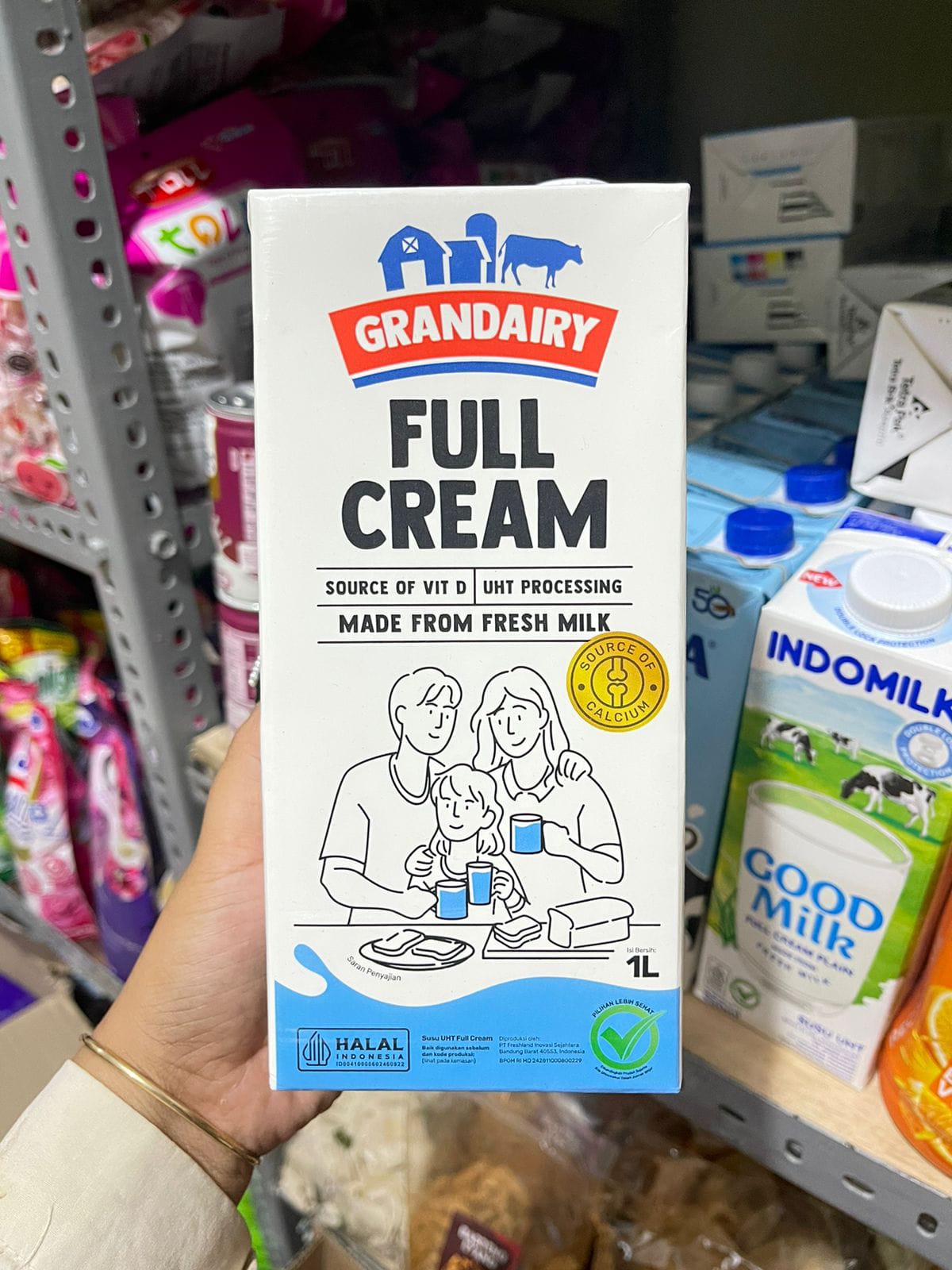 (1 Liter) Grandairy Susu UHT Full Cream Lebih Creamy untuk Minuman ...