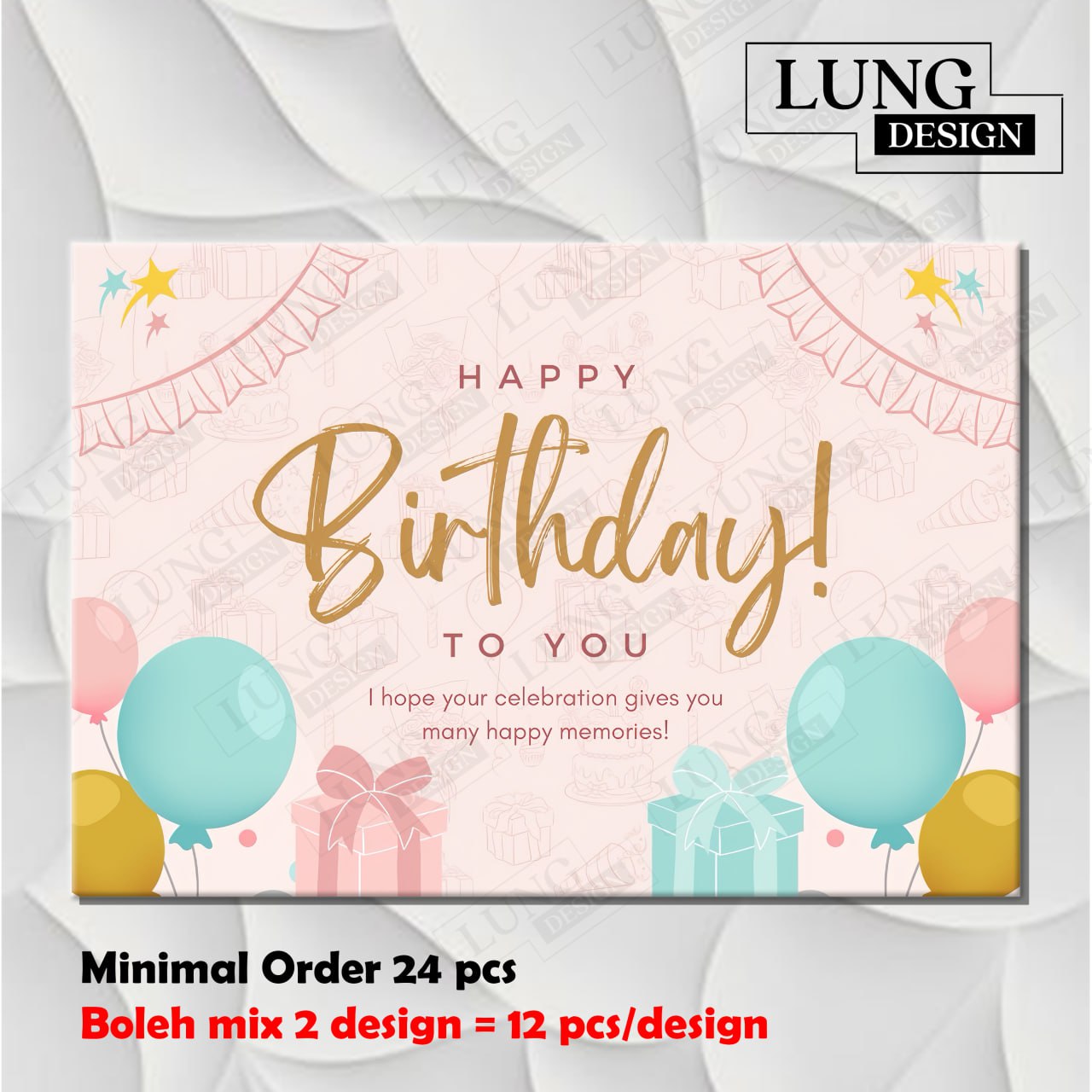 (1 pack( isi 24 pcs) /Greeting Card HAPPY BIRTHDAY / Kartu Ucapan Ulang ...