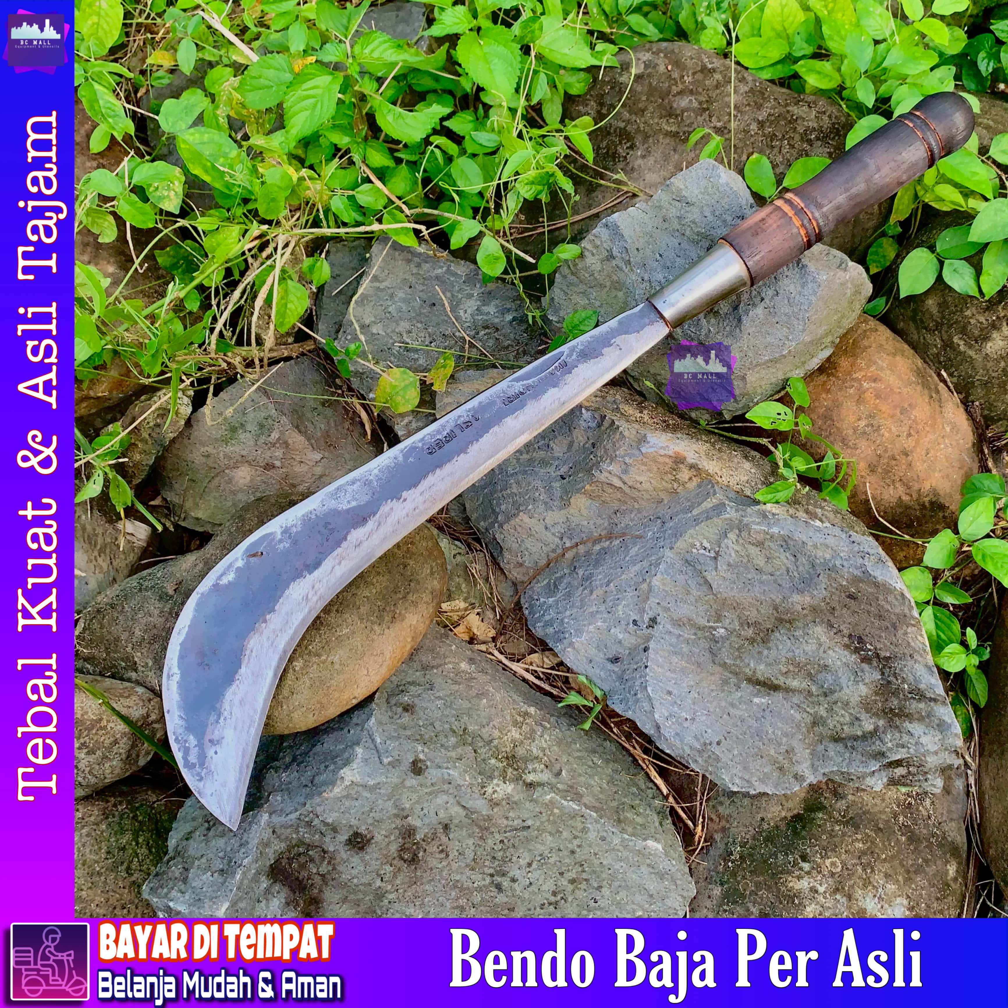 Golok Bendo Baja Per Asli Super Tajam Bendo Tebal & Kuat Pemotong Kayu Bambu Ranting Pohon ...