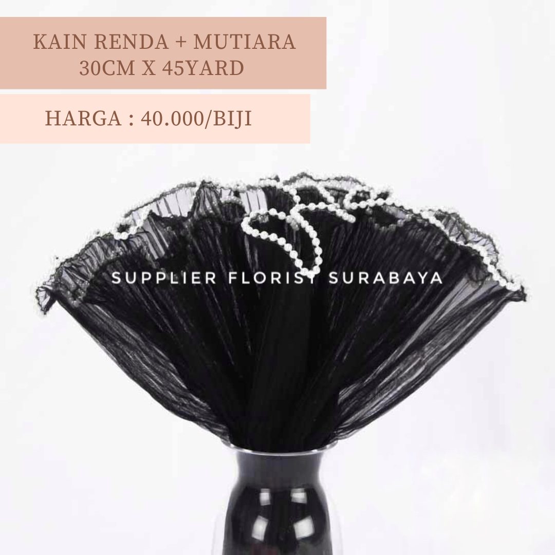 KAIN RENDA BUNGA DAN MUTIARA, WRAP BUNGA KOREA PENAMBAH VOLUME PADA ...