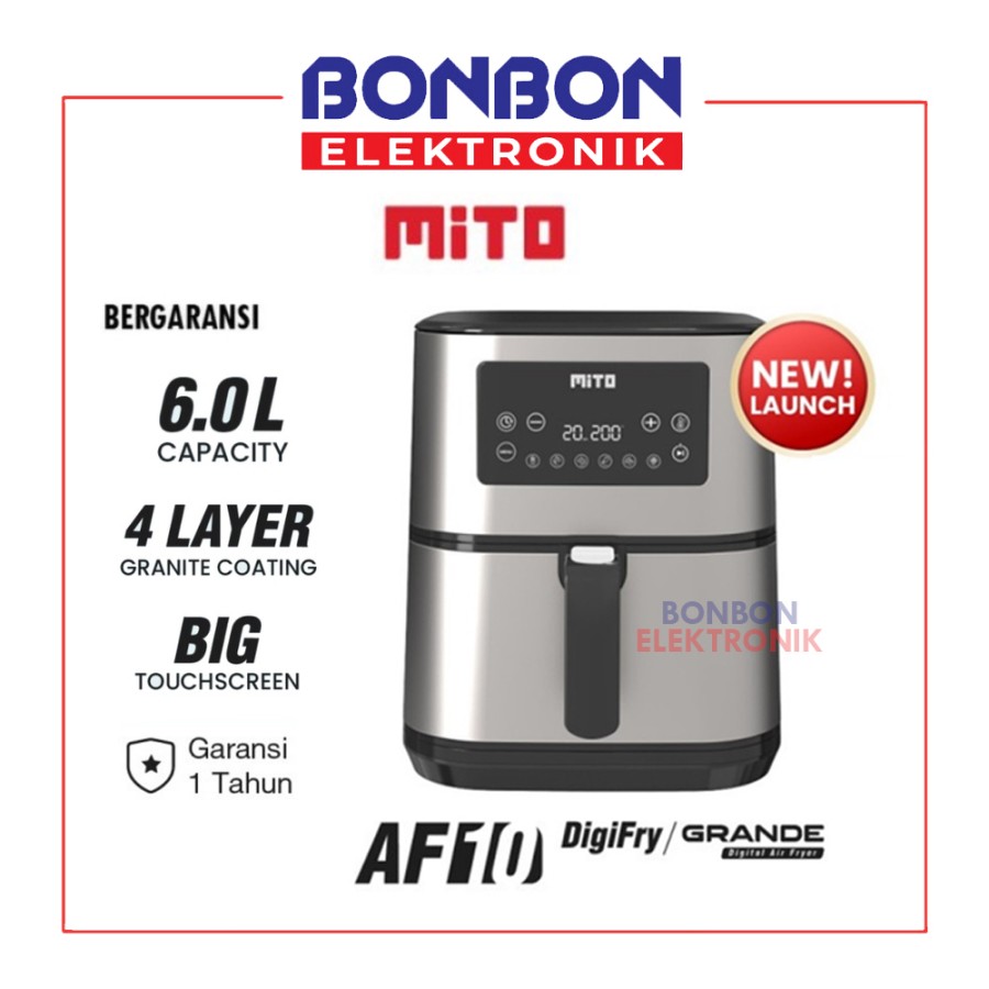 MITO Air Fryer Grande Digifry AF10 / Mitochiba Digital Airfryer AF-10 ...