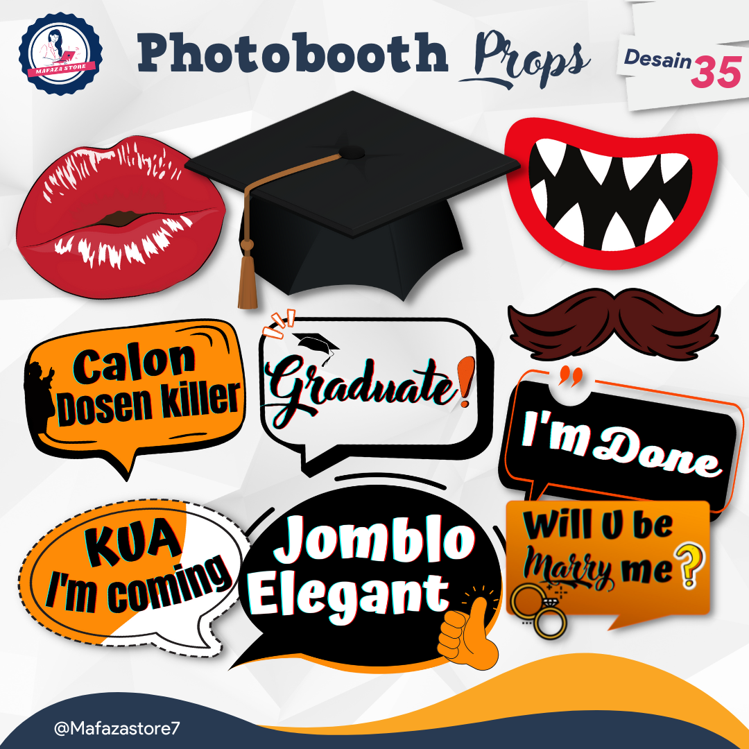 Photobooth props / Foto props Wedding / Perlengkapan foto wisuda ...