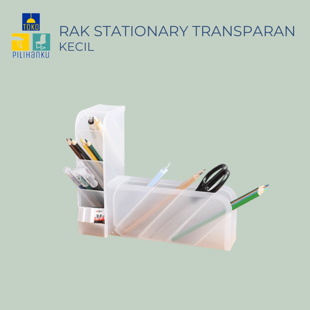 TEMPAT STATIONARY TRANSPARAN Kotak Rak Pen Pulpen Pensil Aksesoris ...