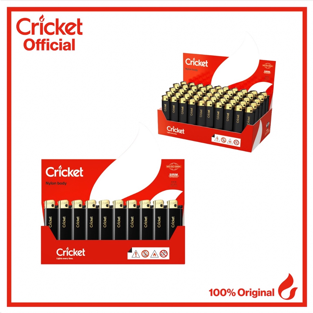 Cricket Korek Api Seri Black & Gold Box - 50 Pcs | Lazada Indonesia