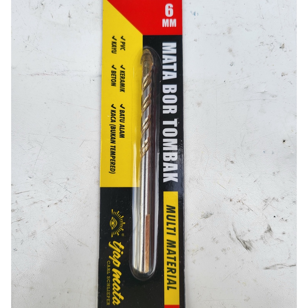 Mata Bor Tombak 6 MM CAP TJAP MATA Kaca Keramik Granit Beton BESI KAYU ...