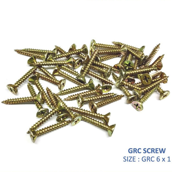100 PCS SKRUP GRC KUNING 6 x 1 pjg 25 mm 2.5 cm KALSI Board Sekrup ...