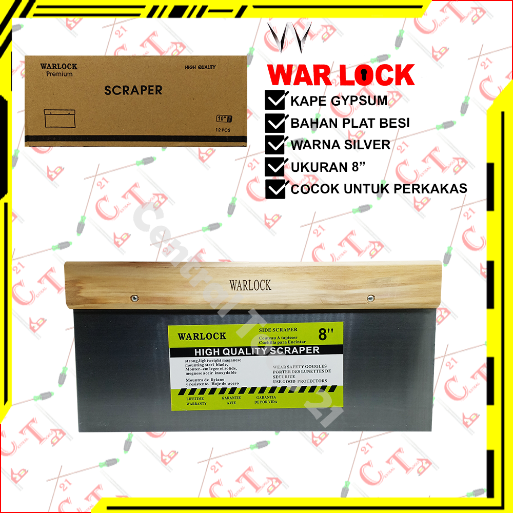 Kape Gypsum Plat besi gagang Kayu 6" 8" 10" Warlock Scraper Gypsum ...
