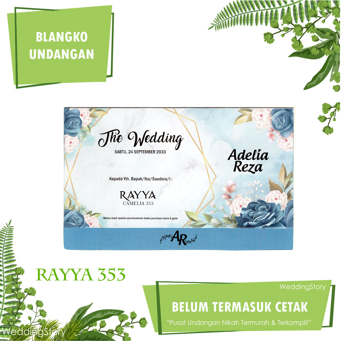 Blangko Undangan Nikah RAYYA 353 isi 100 Design Menarik / Undangan Pernikahan Bahan Kertas BC ...