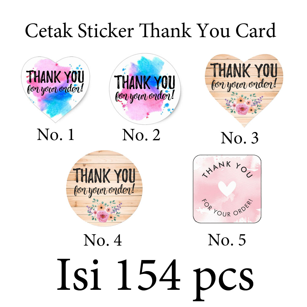 (A25) Cetak sticker Thank you card - Stiker ucapan - sticker ucapan ...