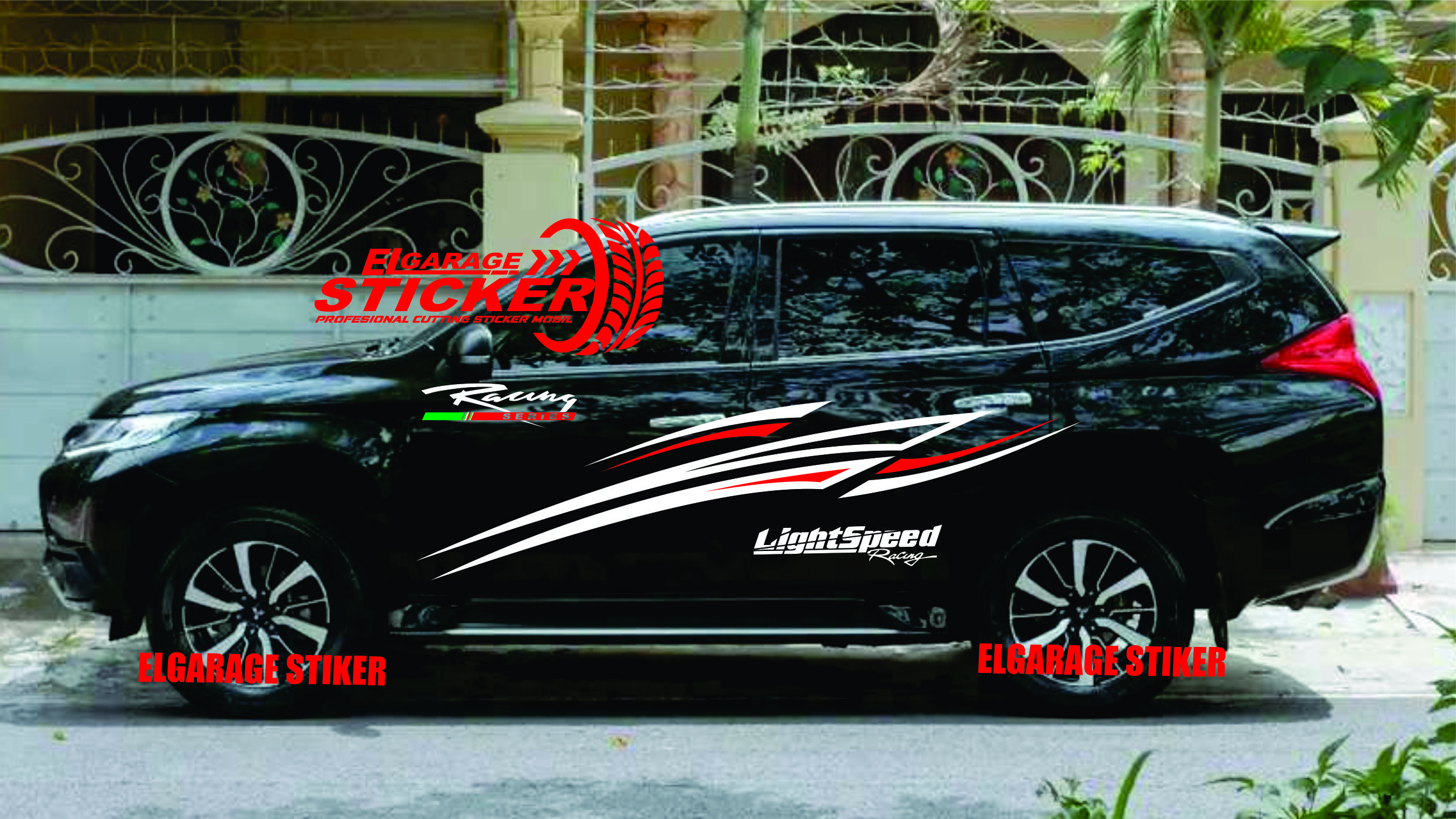 Stiker mobil mitsubishi pajero sport stiker striping body pajero sport ...