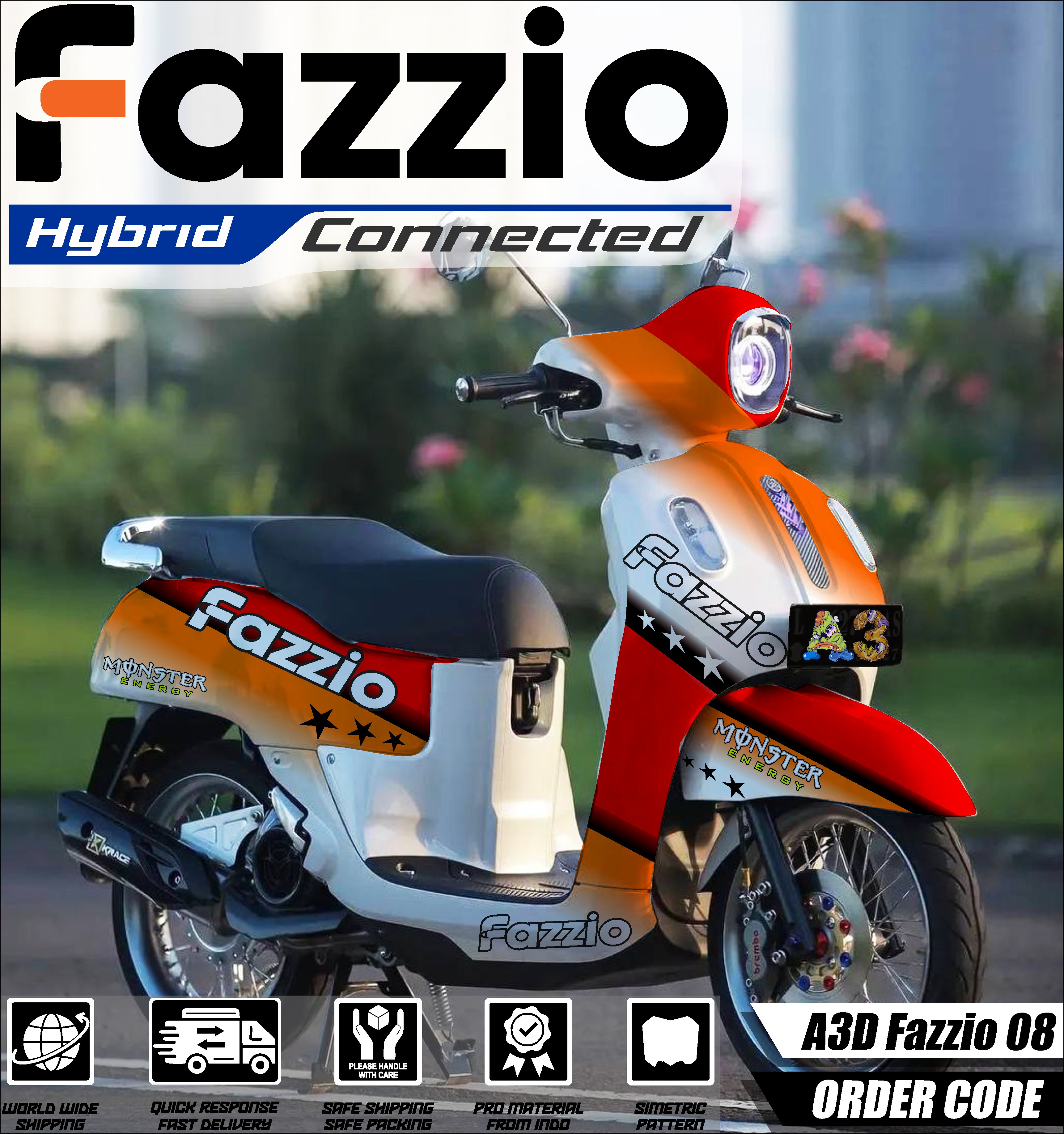 Decal Sticker Fazzio Fullbody Decal Sticker YAMAHA FAZZIO keren decal ...