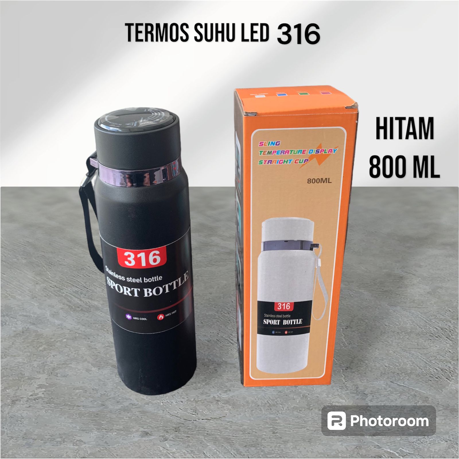 Termos Air Panas / Tumbler Led Display Suhu Temperatur 800ML / Botol ...