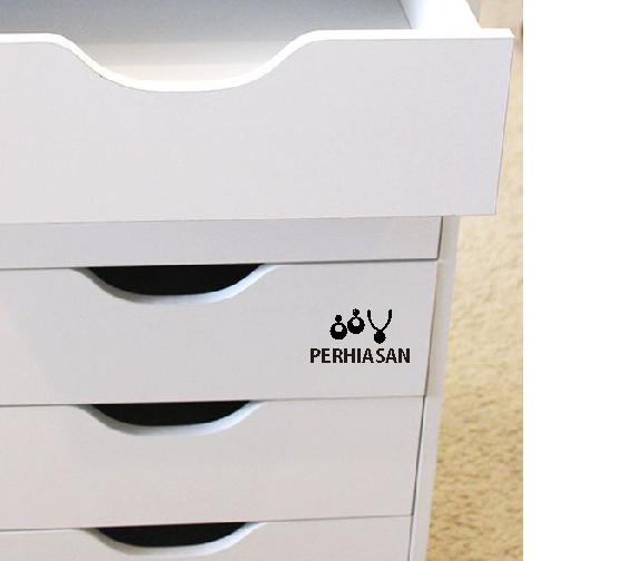 Stiker Nama Perhiasan Anting Rak Laci Sticker Tag Lemari Tanda Cabinet ...