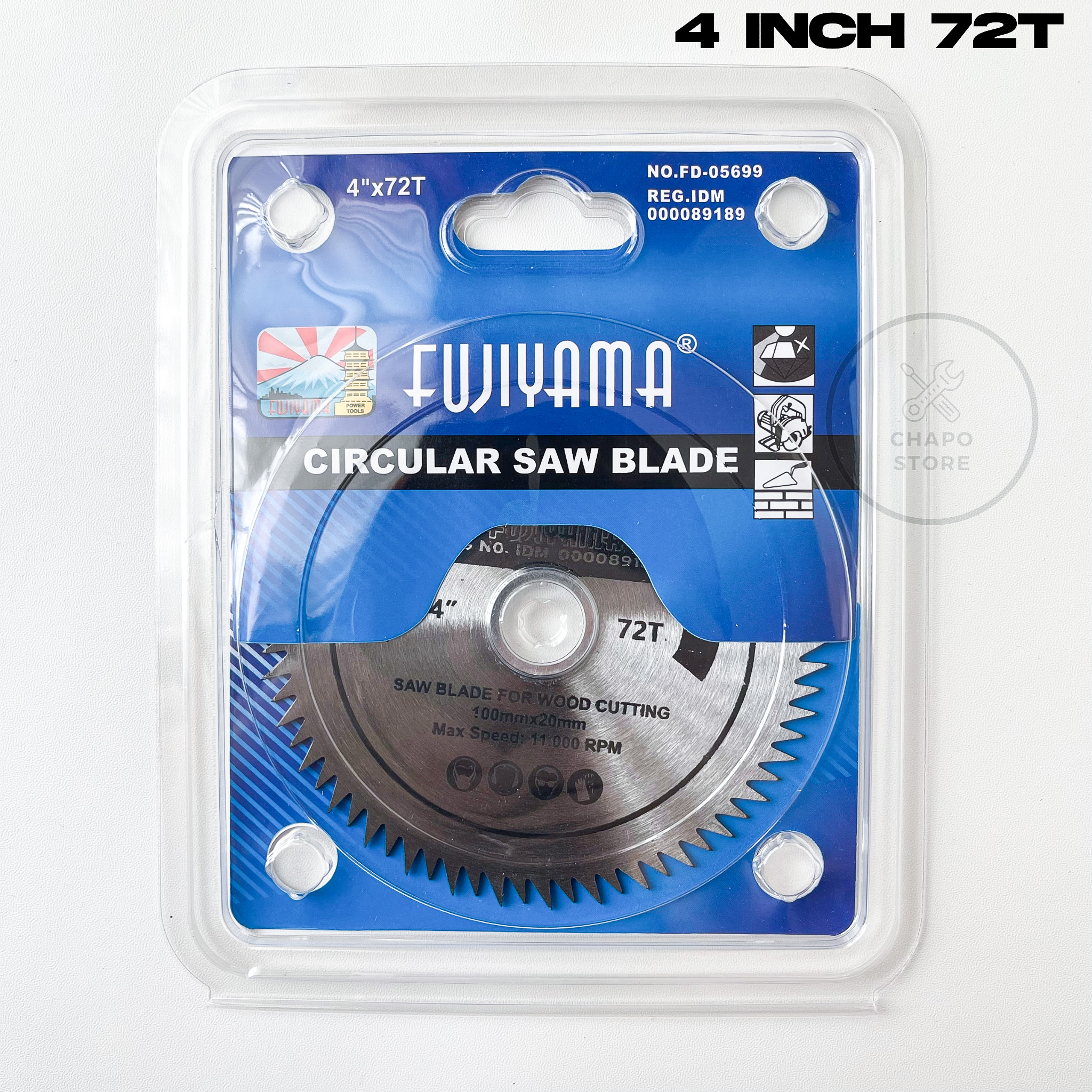 Fujiyama circular saw blade 4" inch 72t mata gerinda potong kayu | Lazada Indonesia