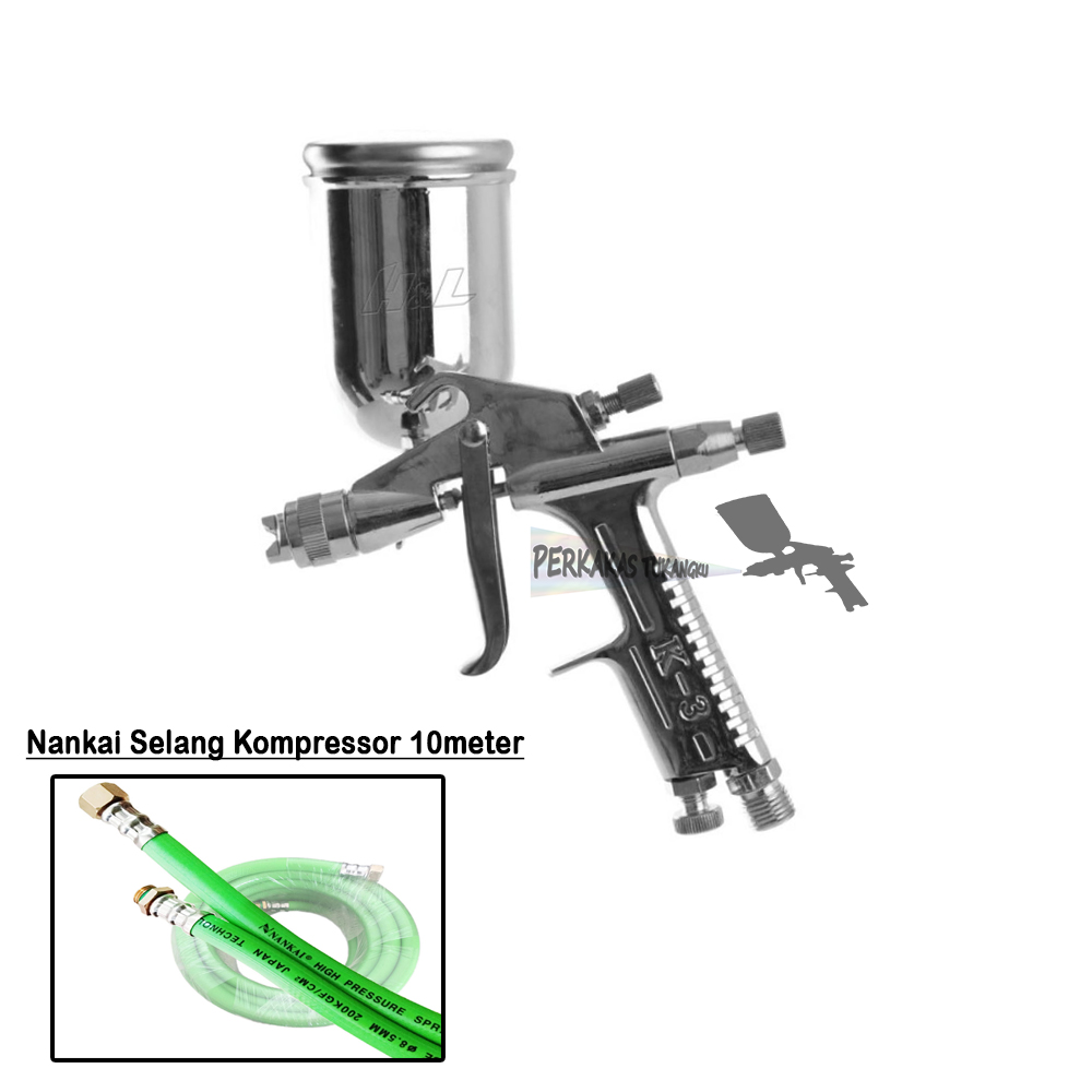 Paket 2in1 H&L Spray Gun R3 K3Pro Plus Selang Angin Kompressor Nankai ...