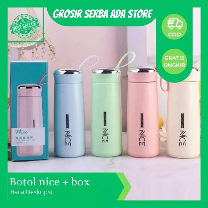 BOTOL MINUM NICE +BOX 420ml Kaca Botol Box Dus Boks Souvenir Pernikahan ...
