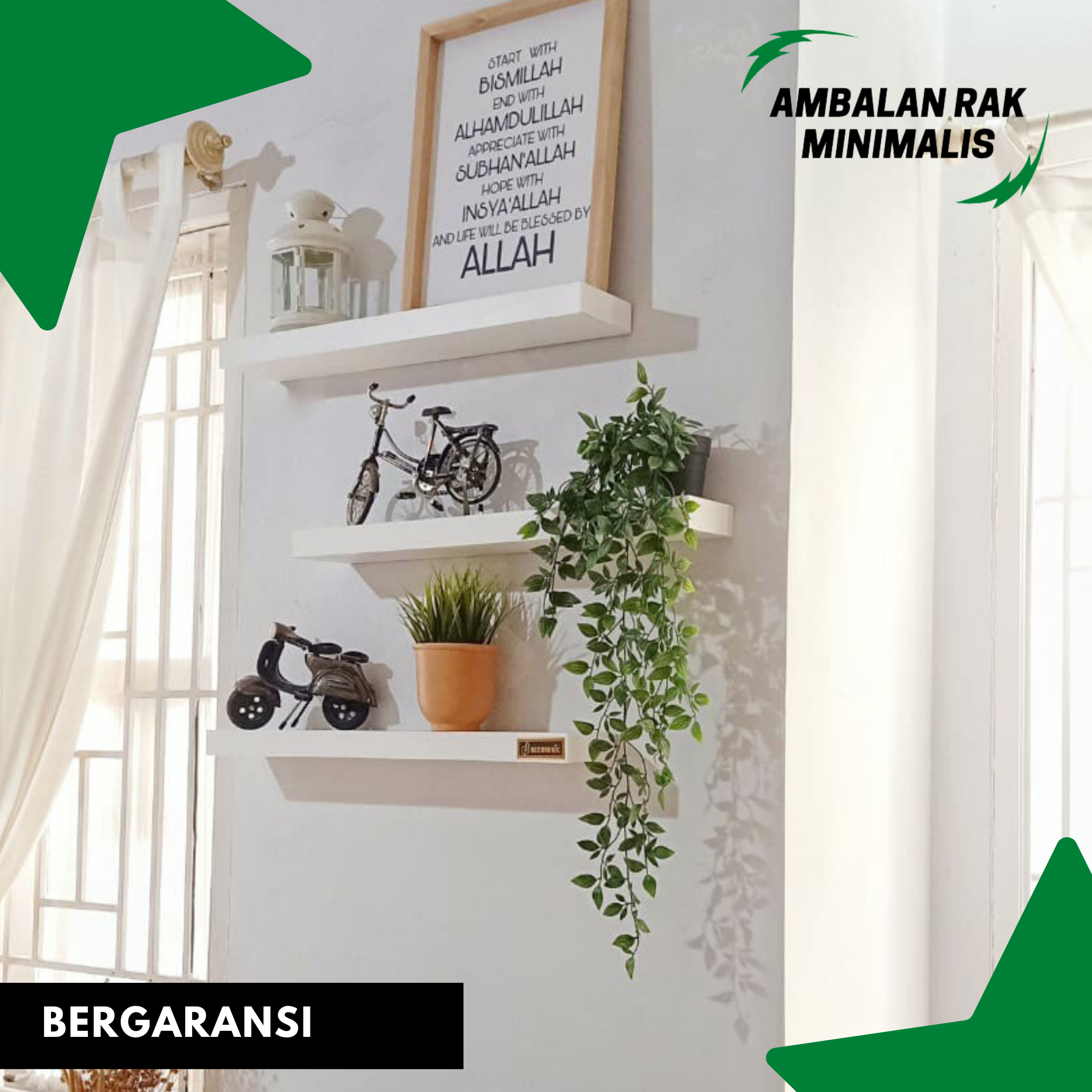 Rak Dinding Minimalis 3 pcs ukuran 60, 60, 60 cm -Lebar 12 cm - Ambalan ...