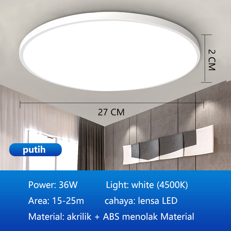 Lampu Plafon Rumah ceiling 3 Warna Lampu Plafon Minimalis 72W Lampu LED Kamar Permukaan Dipasang ...