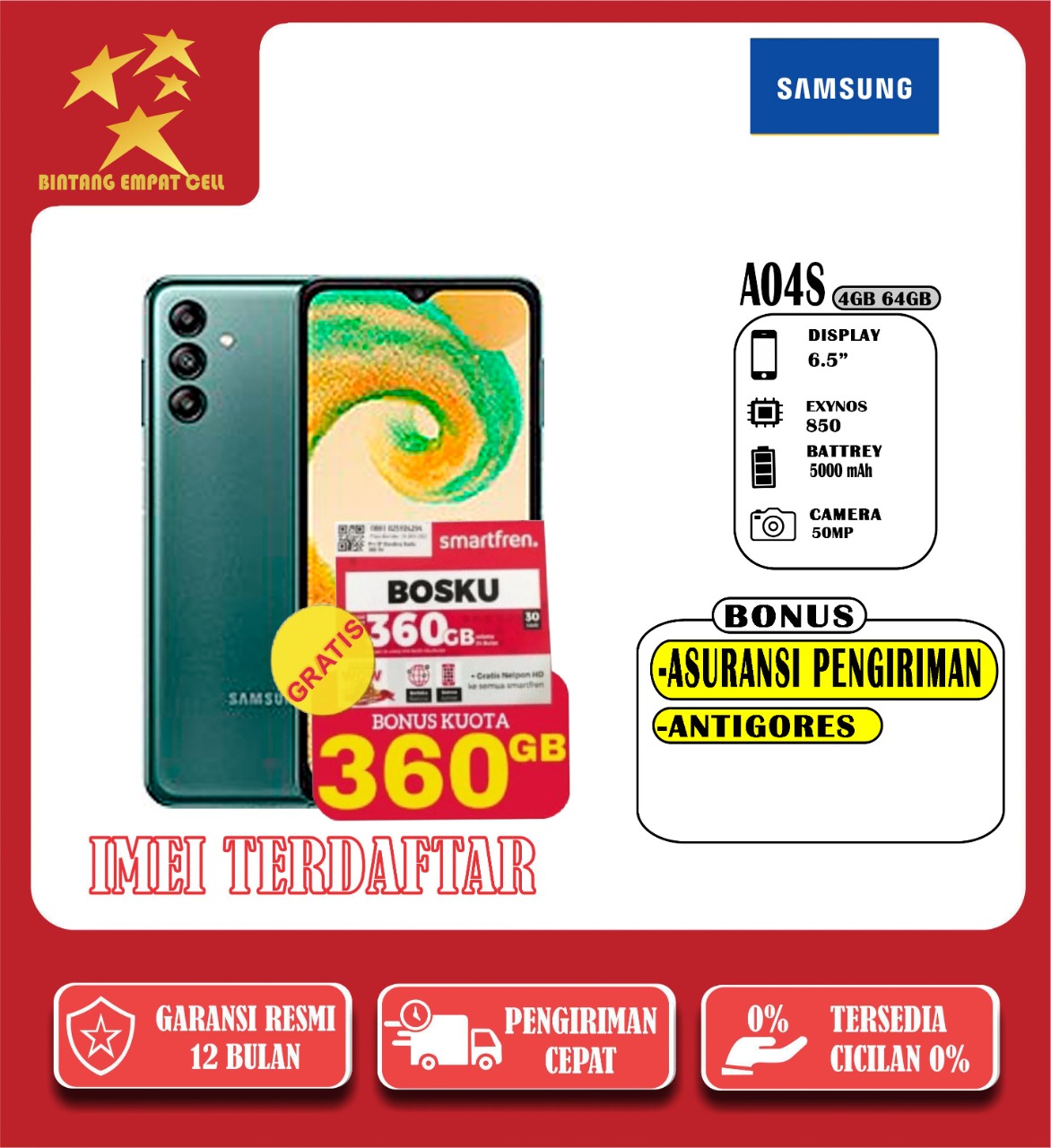 Samsung A04s 4 128 And A04 4 64 Garansi Resmi [exynos 850 6 5 Inch 50mp