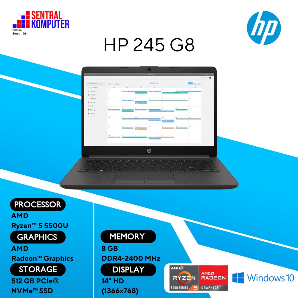 HP 245 G8 Ryzen 5-5500U 8GB-512GB SSD-Win 10 Home | Lazada Indonesia