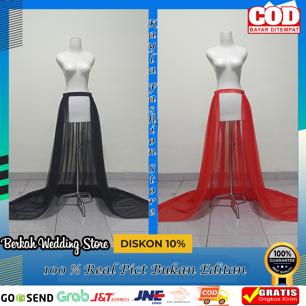 Ekor Gaun Pengantin Tile Polos/Ekor Kebaya/ekor Gaun Pengantin Murah ...