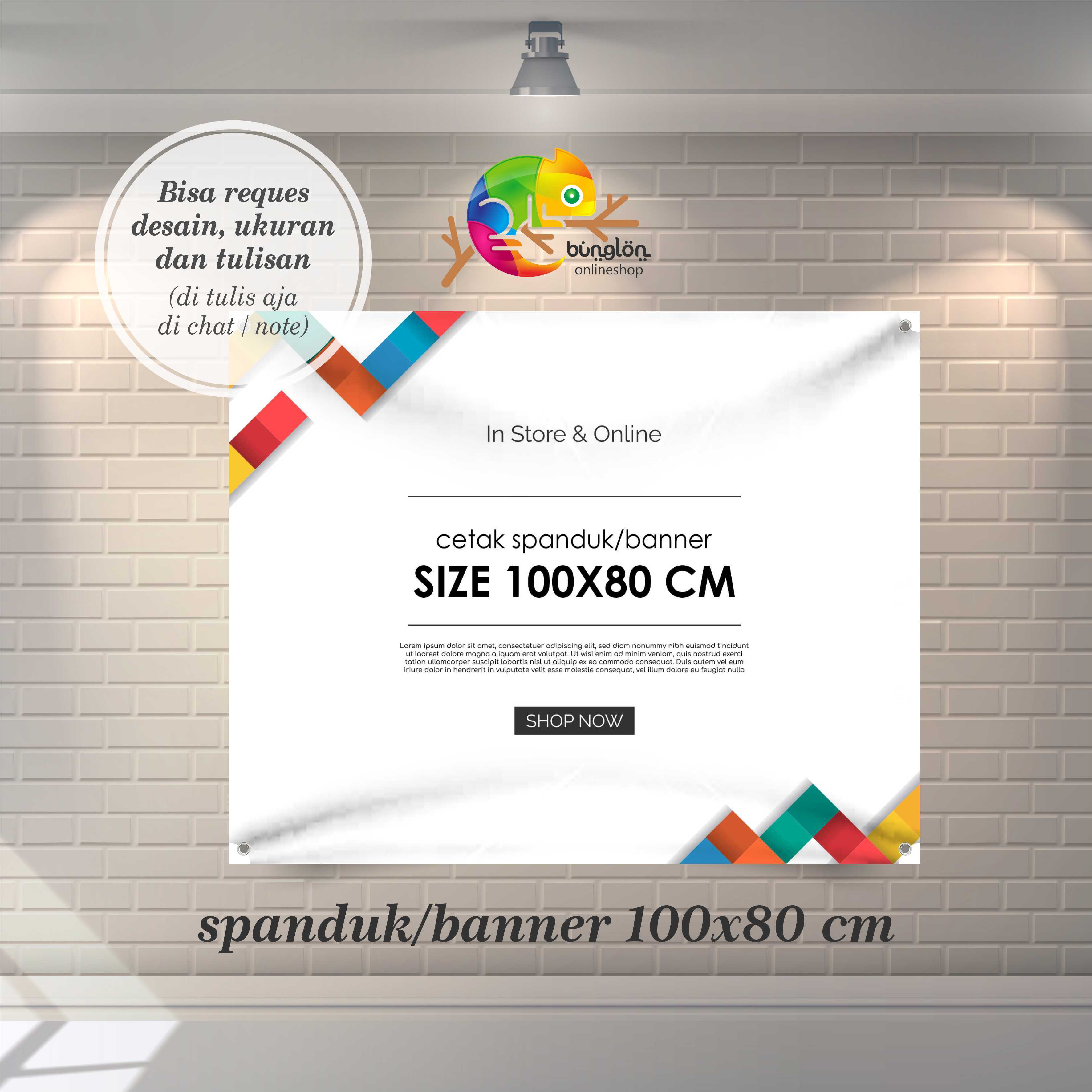 Size 100x80 Cm Cetak Spanduk Banner Custom Resques Desain, Ukuran ...