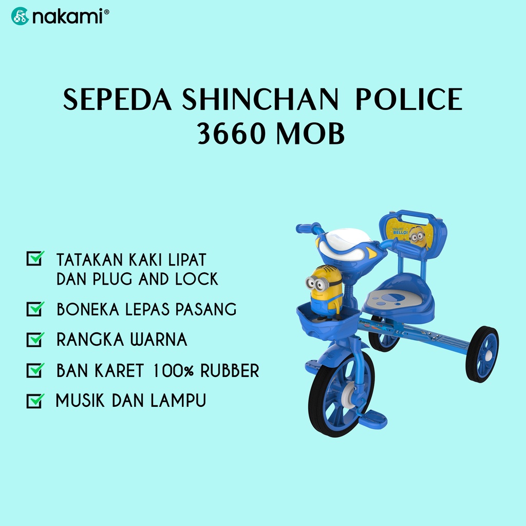 NAKAMI Sepeda Anak Roda Tiga Shinchan Police | Lazada Indonesia