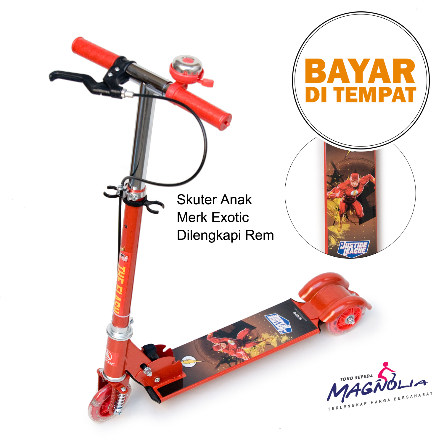 Scooter Skuter Sekuter Otoped Anak dengan Lampu 3 Roda Exotic | Lazada ...