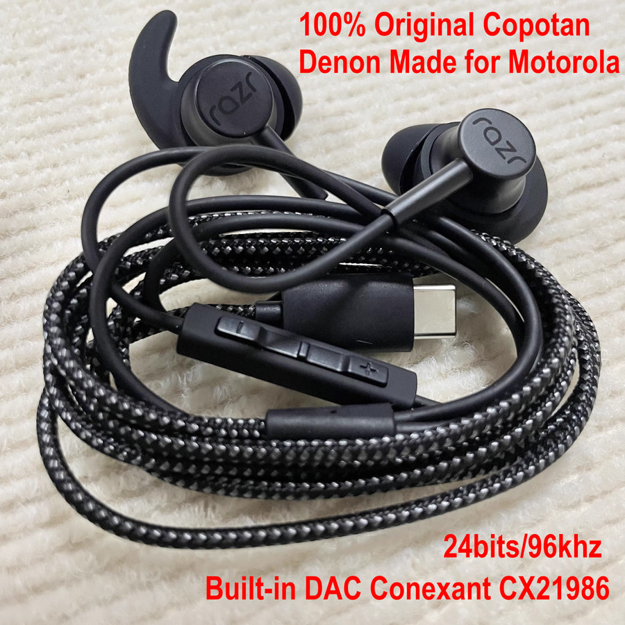 Headset Type C Original Motorola Razr Denon Earphone USB C Earbud ...