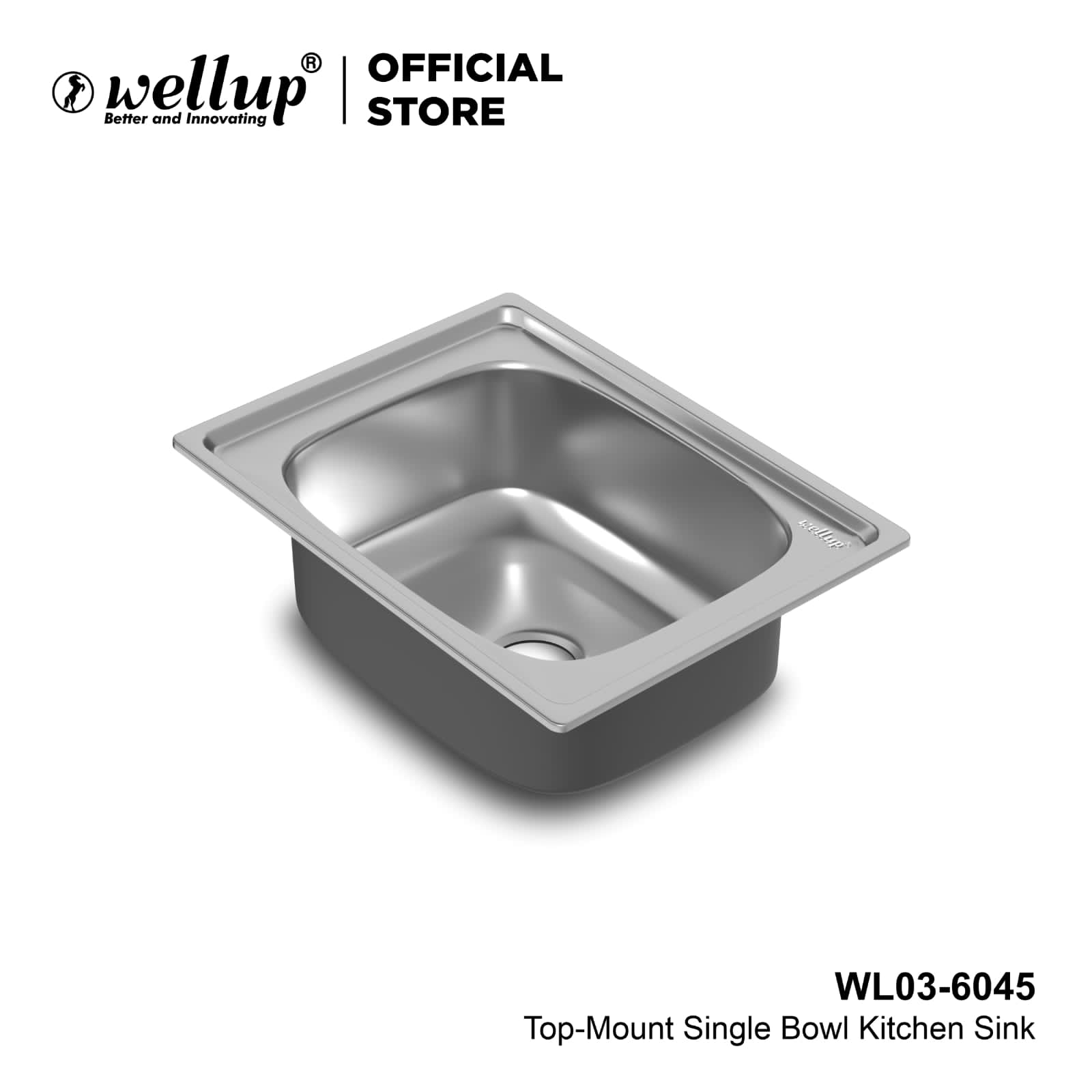 Wellup Bak Cuci Piring Kitchen Sink Wastafel Dapur BCP 60 cm x 45 cm x ...
