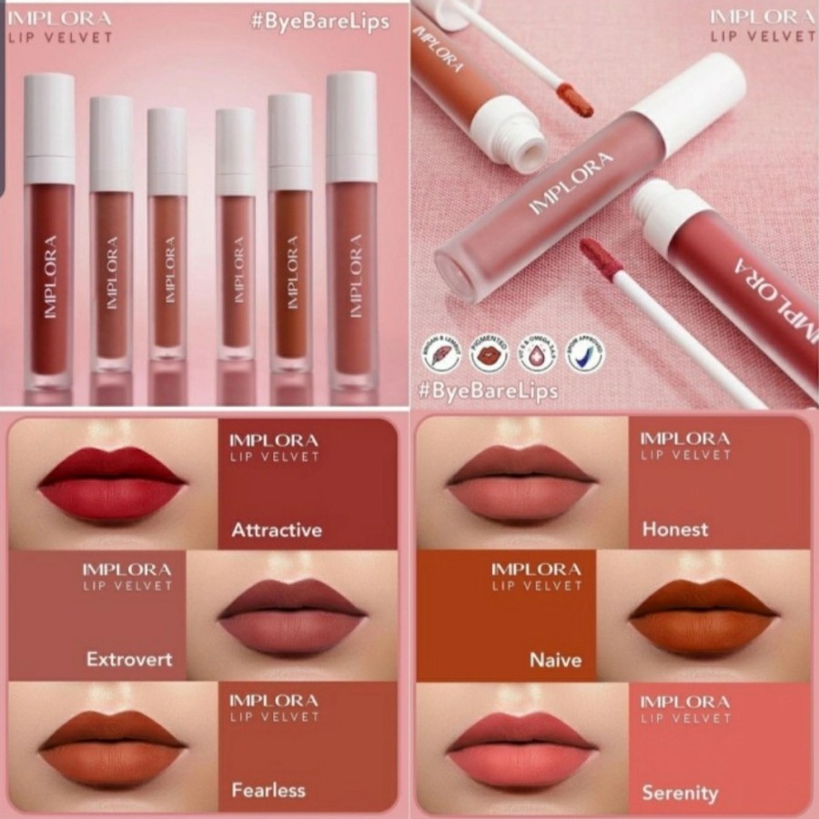 implora lip velvet cream implora lip velvet matte bpom | Lazada Indonesia
