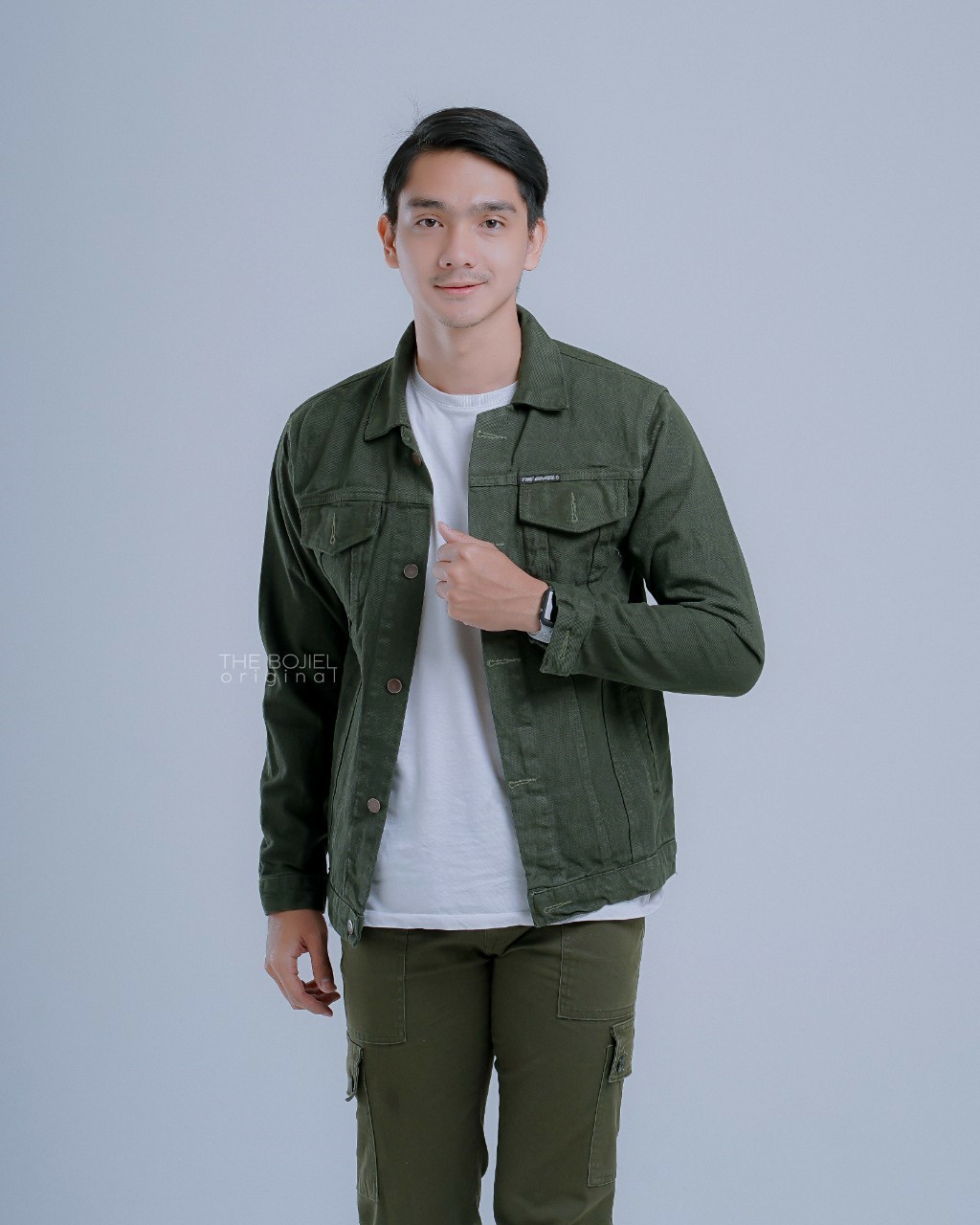 JAKET JEANS WARNA HIJAU ARMY / JAKET JEANS COKLAT / JAKET DENIM UNISEX ...