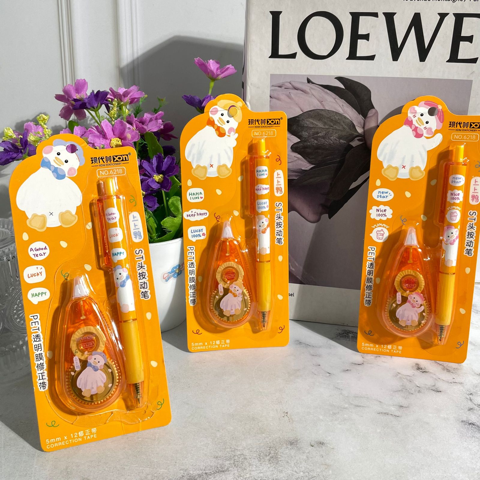 Correction Tape Paket 2in1 Isi Tip ex 30 Meter + 1 Pulpen - MOTIF DUCK ...