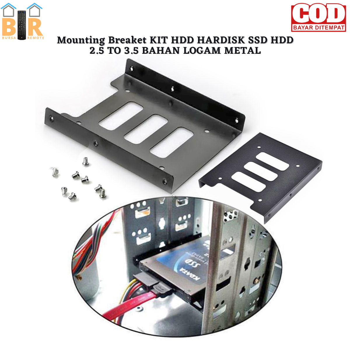 Mounting Bracket SSD HDD 2.5 to 3.5 Inch Mounting Kit Enclosure Hardisk ...