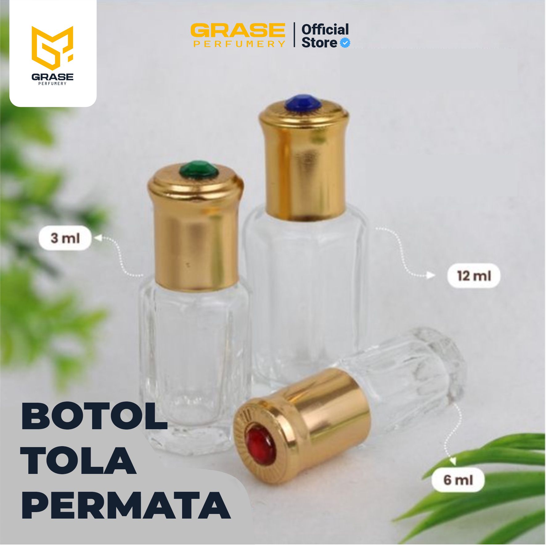 Botol parfum Roll On Tola Permata 3, 6 dan 12 ml Lusinan - Botol Parfum ...