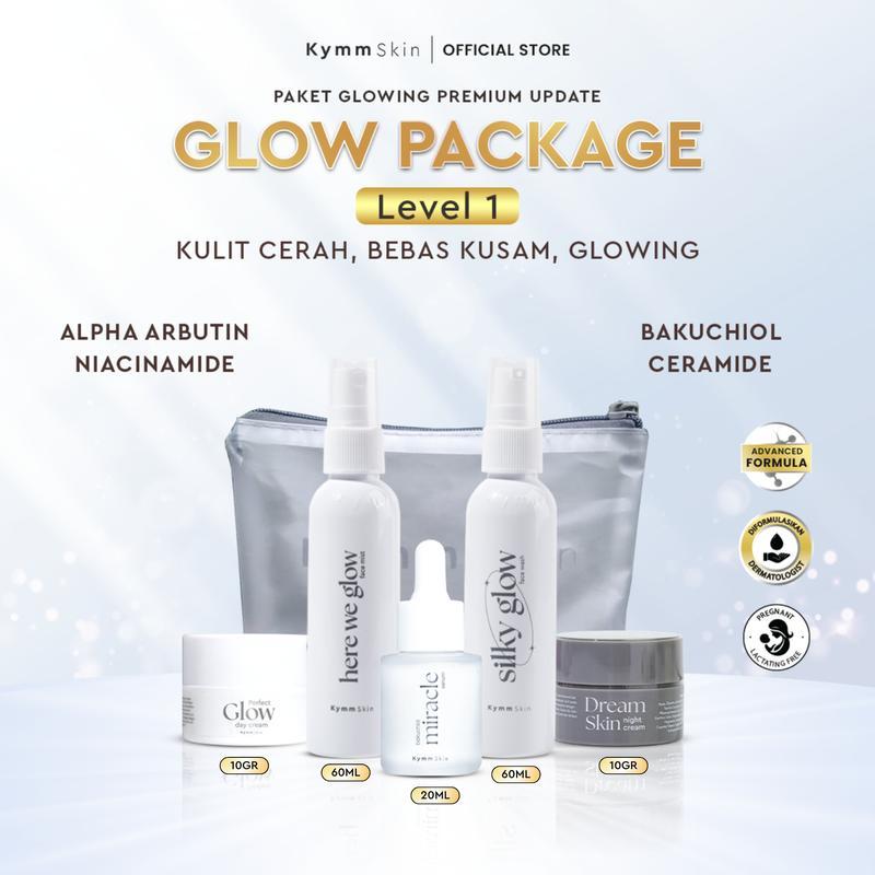 KYMM SKIN Glow Package LEVEL 1 [ Free Pouch, Face Wash 60ml, Face Mist 60ml, Bakuchiol Serum ...