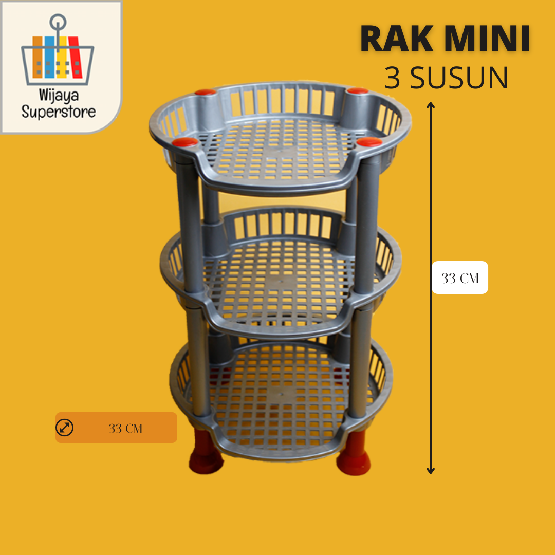 Rak Modern Bulat 3 Susun Silver - Rak Plastik Mini Serbaguna Myplast ...
