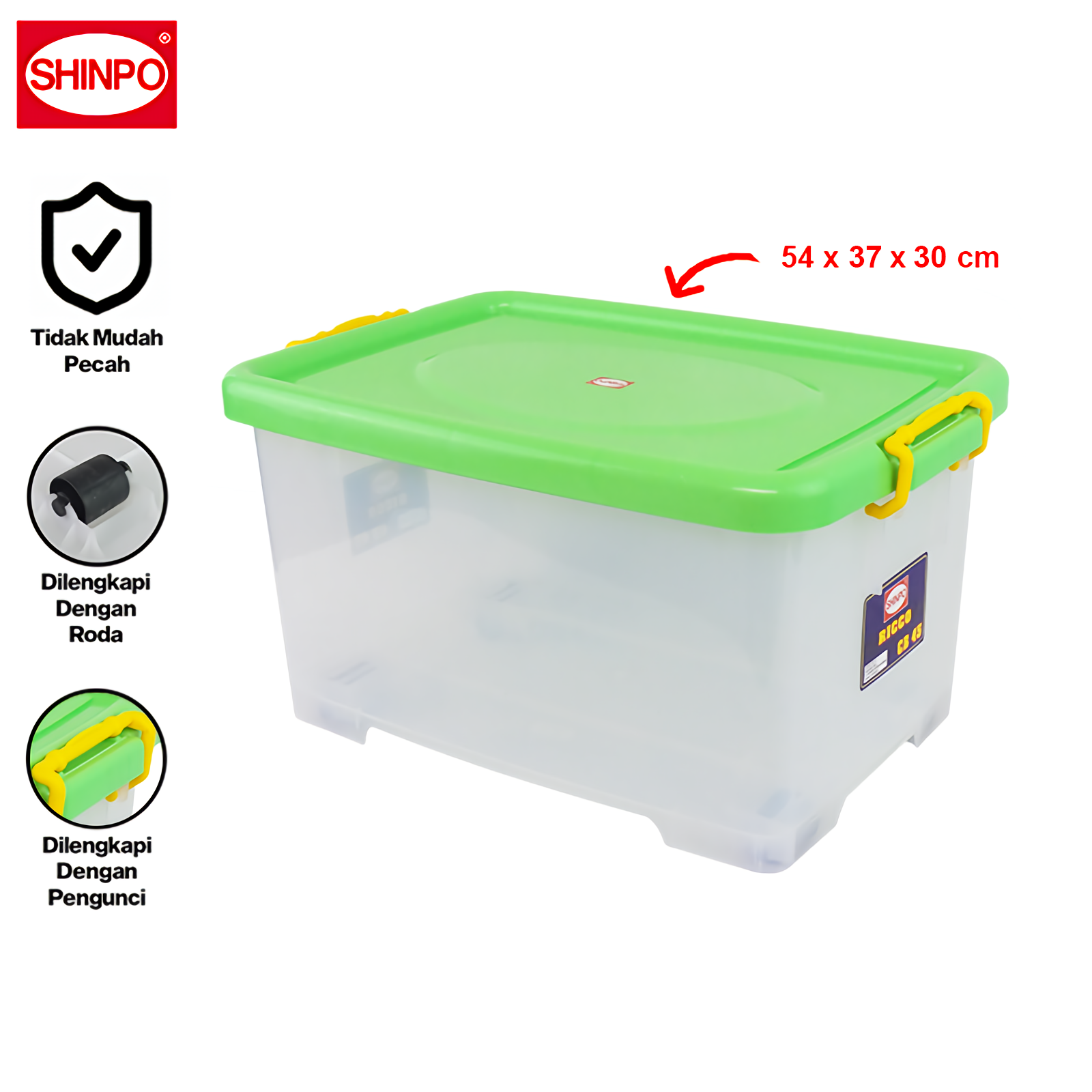 SHINPO Kontainer Plastik Dengan Roda Ricco Container Box Kotak ...