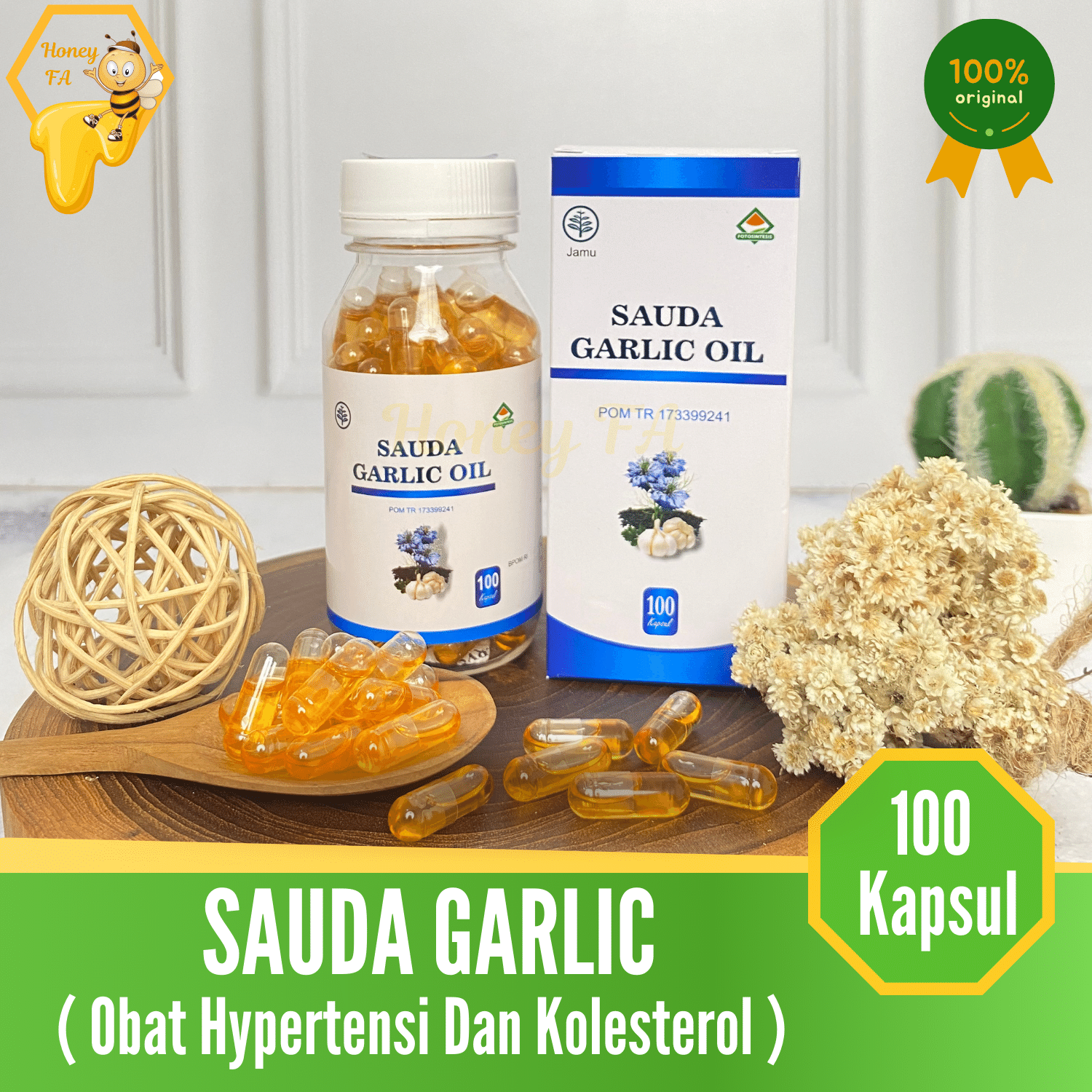 Obat Kolesterol Darah Tinggi Hipertensi Ampuh Sauda Garlic Gold 100Kps ...
