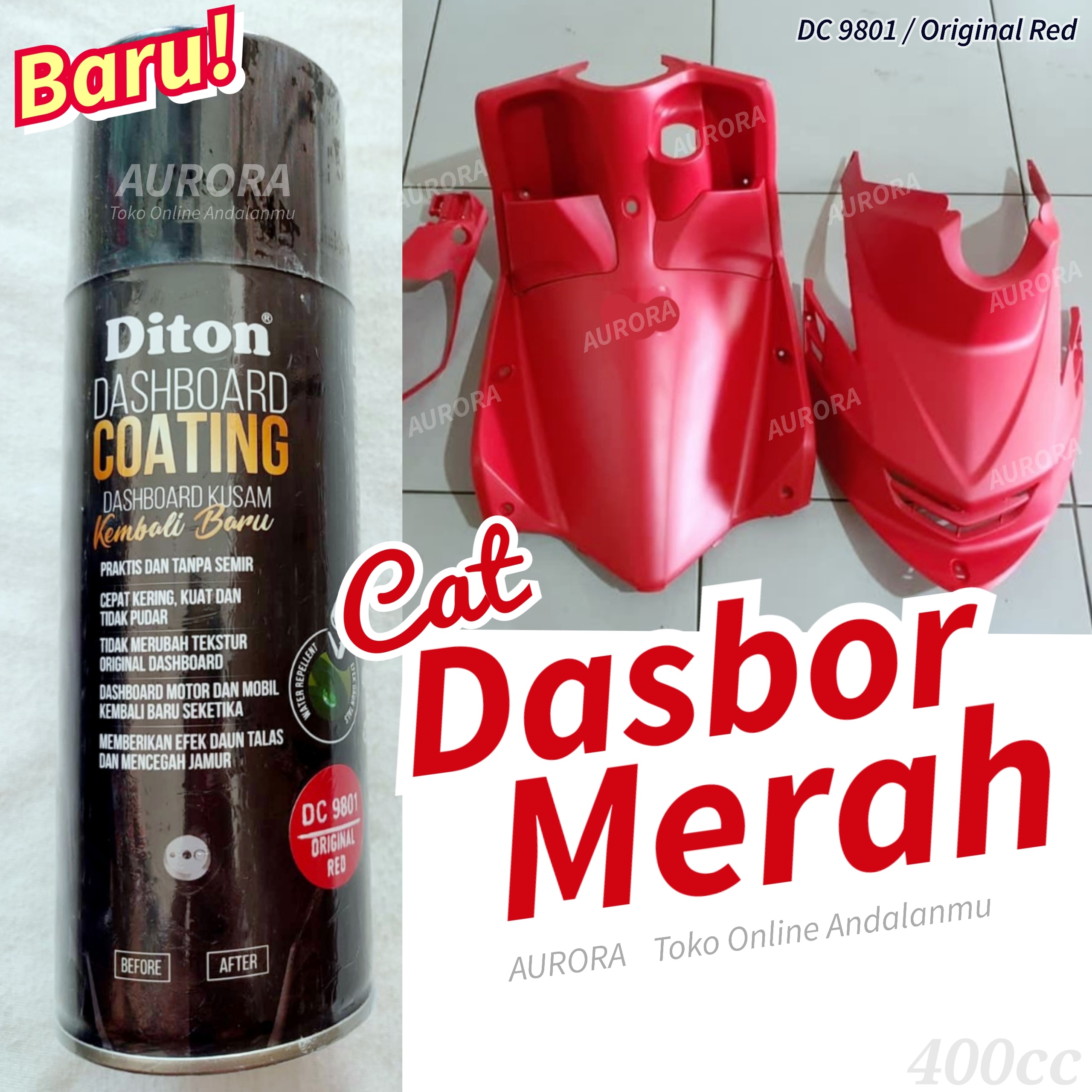 DITON DASHBOARD COATING Original Red 9801 Cat Merah Untuk Dasbor Body ...