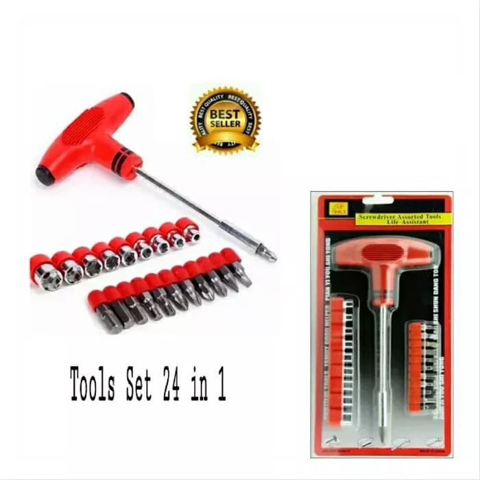 Obeng T 24 Pcs Socket Dan Bit Set / Kunci Shock Obeng Set | Lazada ...